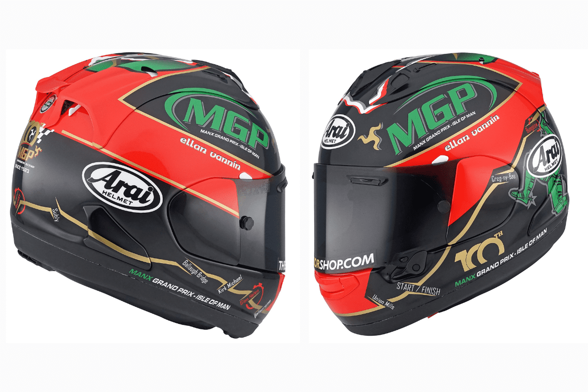 Limited edition helmet celebrating the 100th anniversary of the Manx GP ...
